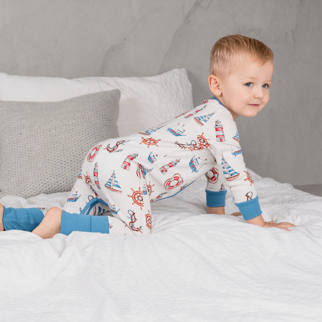 Baby Two-Way Zip Sleepsuit - Bamboo & Organic Cotton with Foldover ...