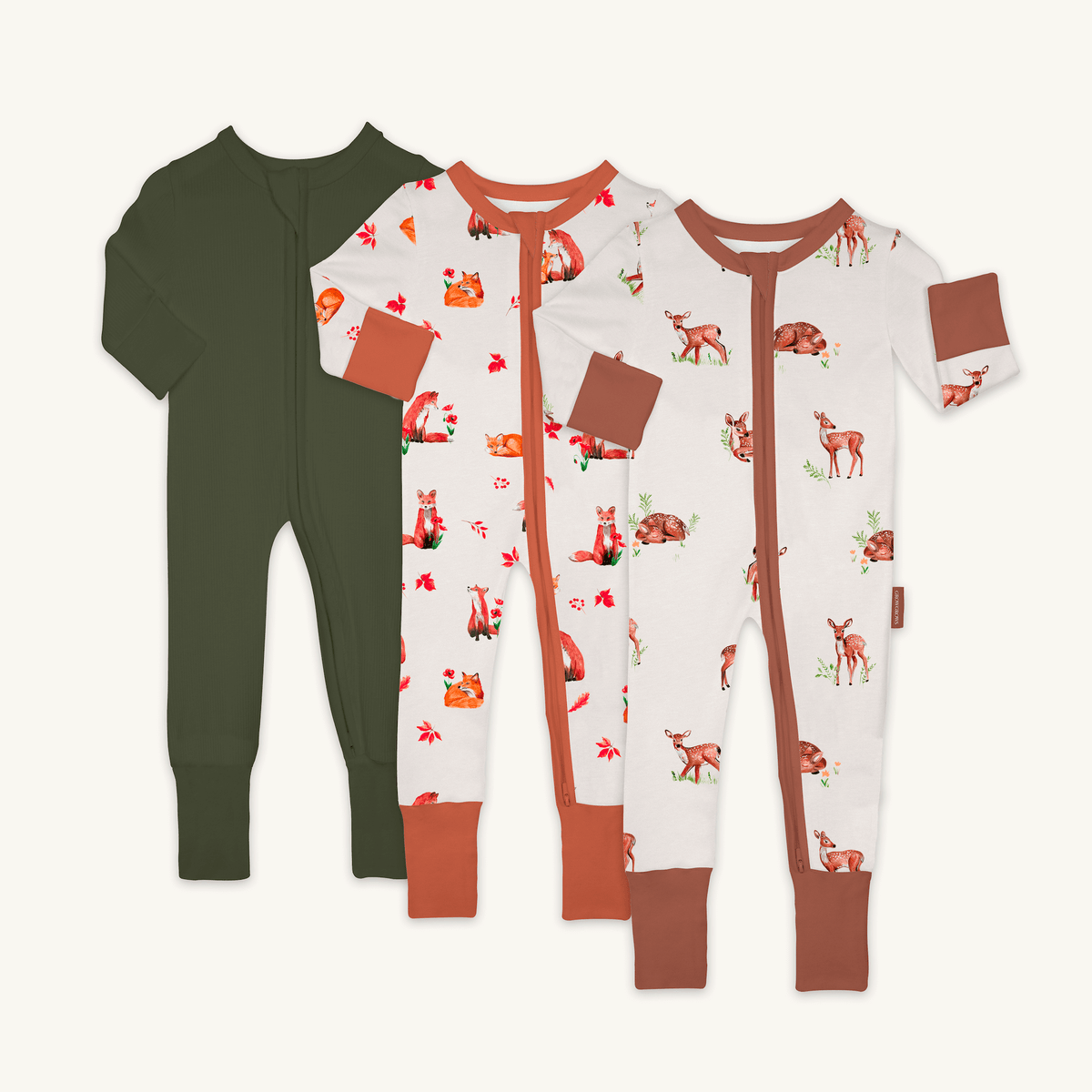 Autumn Animals Sleepsuit 3-Pack | Baby Sleepsuit Set – GrowGrows