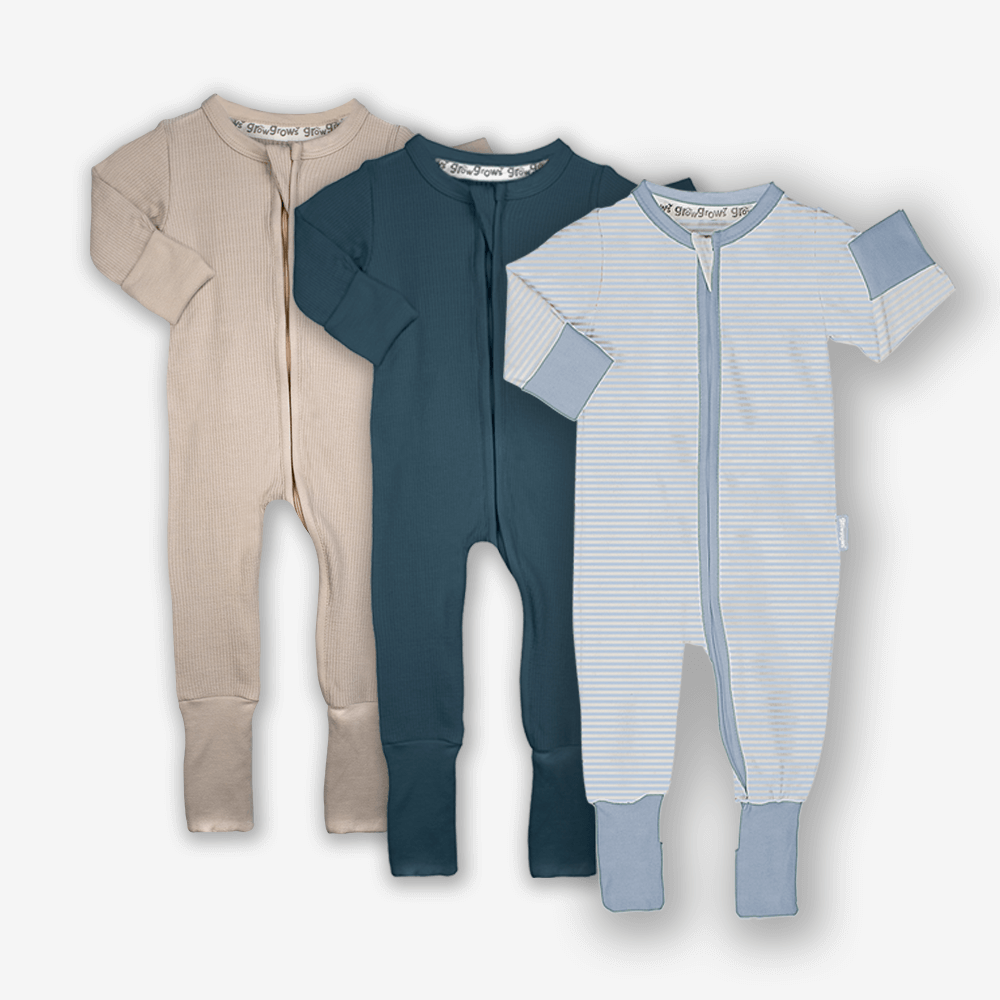 Baby Two-Way Zip Ribbed Sleepsuit - Bamboo & Organic Cotton with ...