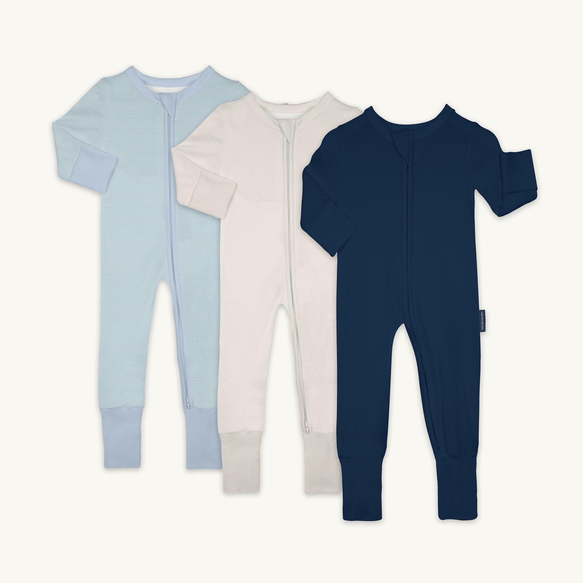 Baby Two-Way Zip Ribbed Sleepsuit - Bamboo & Organic Cotton with ...